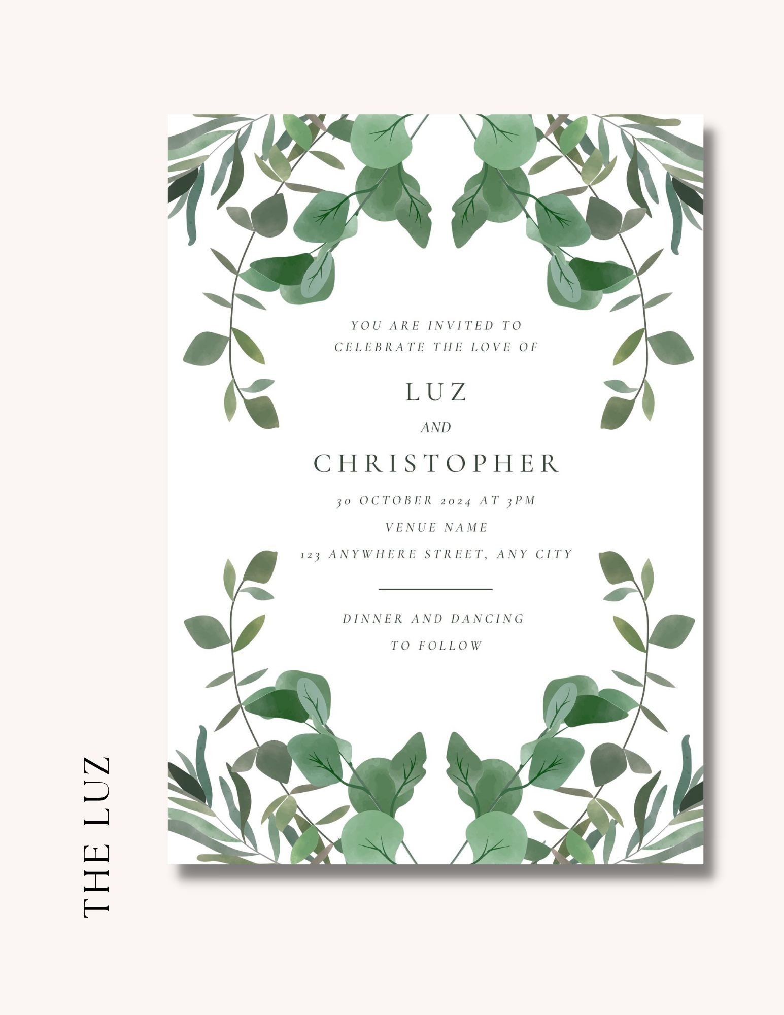 The Luz Editable Invitation - Etsy