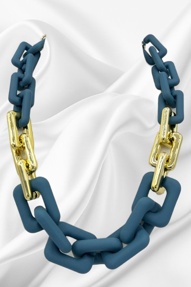 Color Link Chain Necklace - Etsy