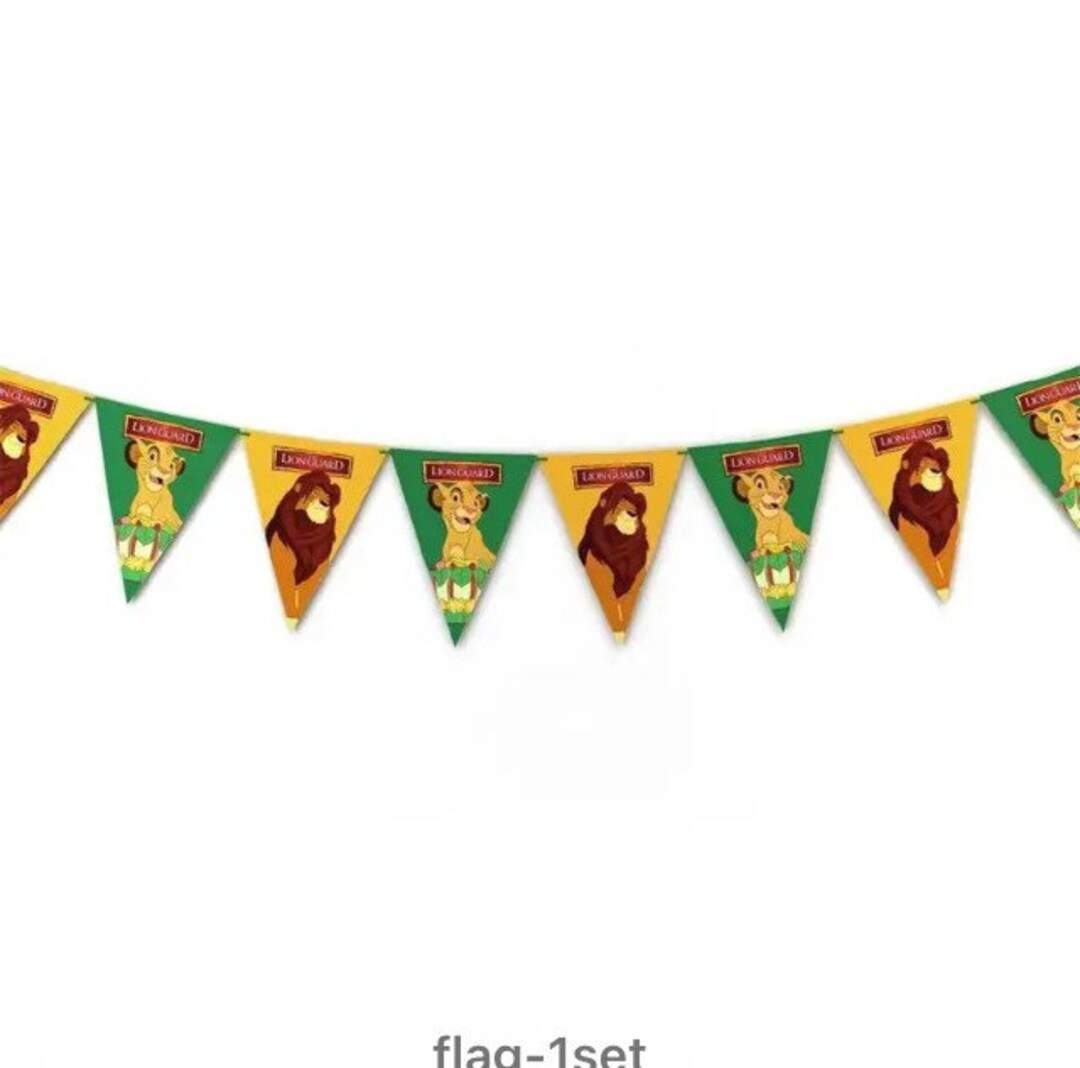 Lion King Simba Birthday Party Flag Banner Jungle Sarfari Kids Party ...