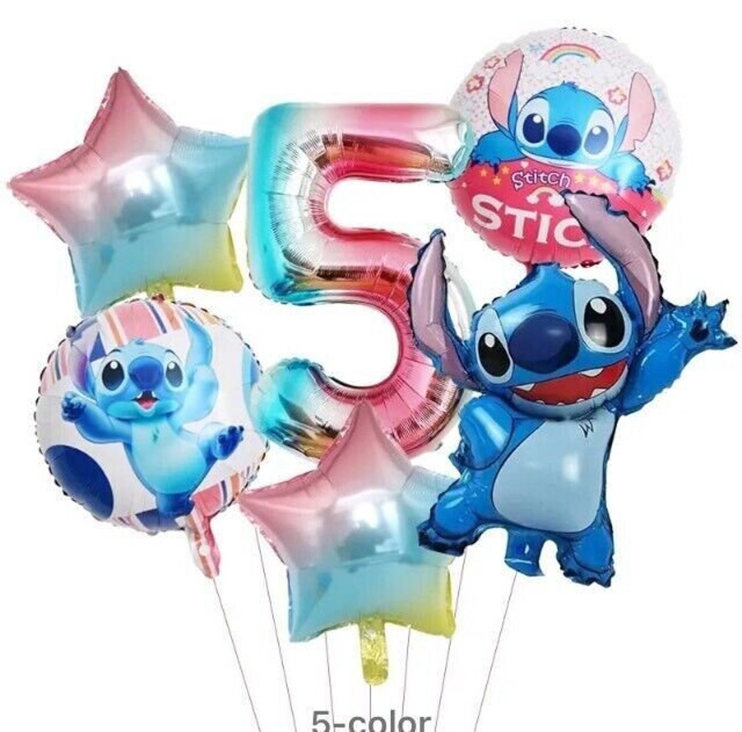 Disney Lilo & Stitch 6 Piece Birthday Party Foil Balloon Set Age 5 Kids ...