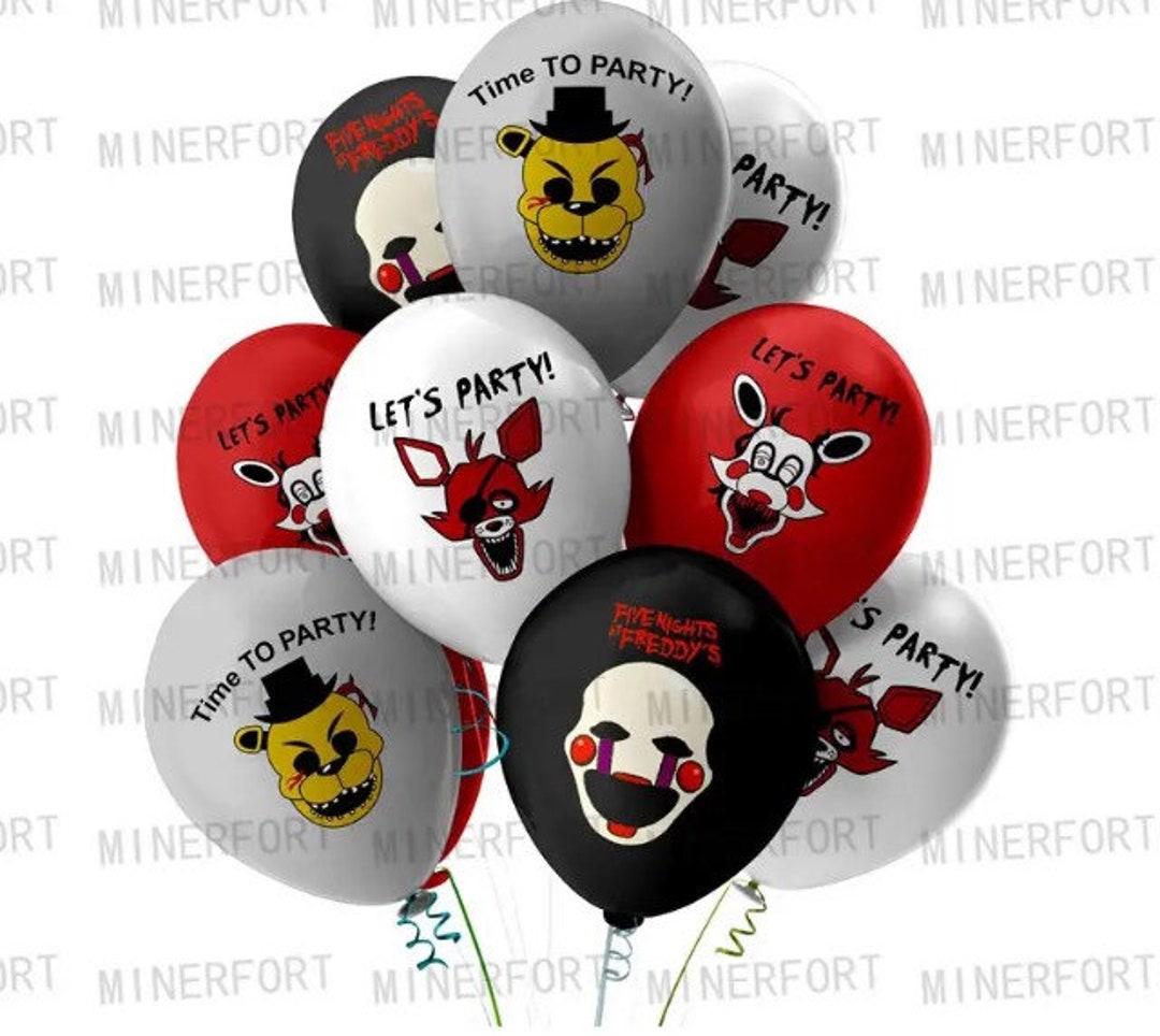 FNAF Five Nights at Freddy's Birthday Party 12 Latex Balloons Party ...