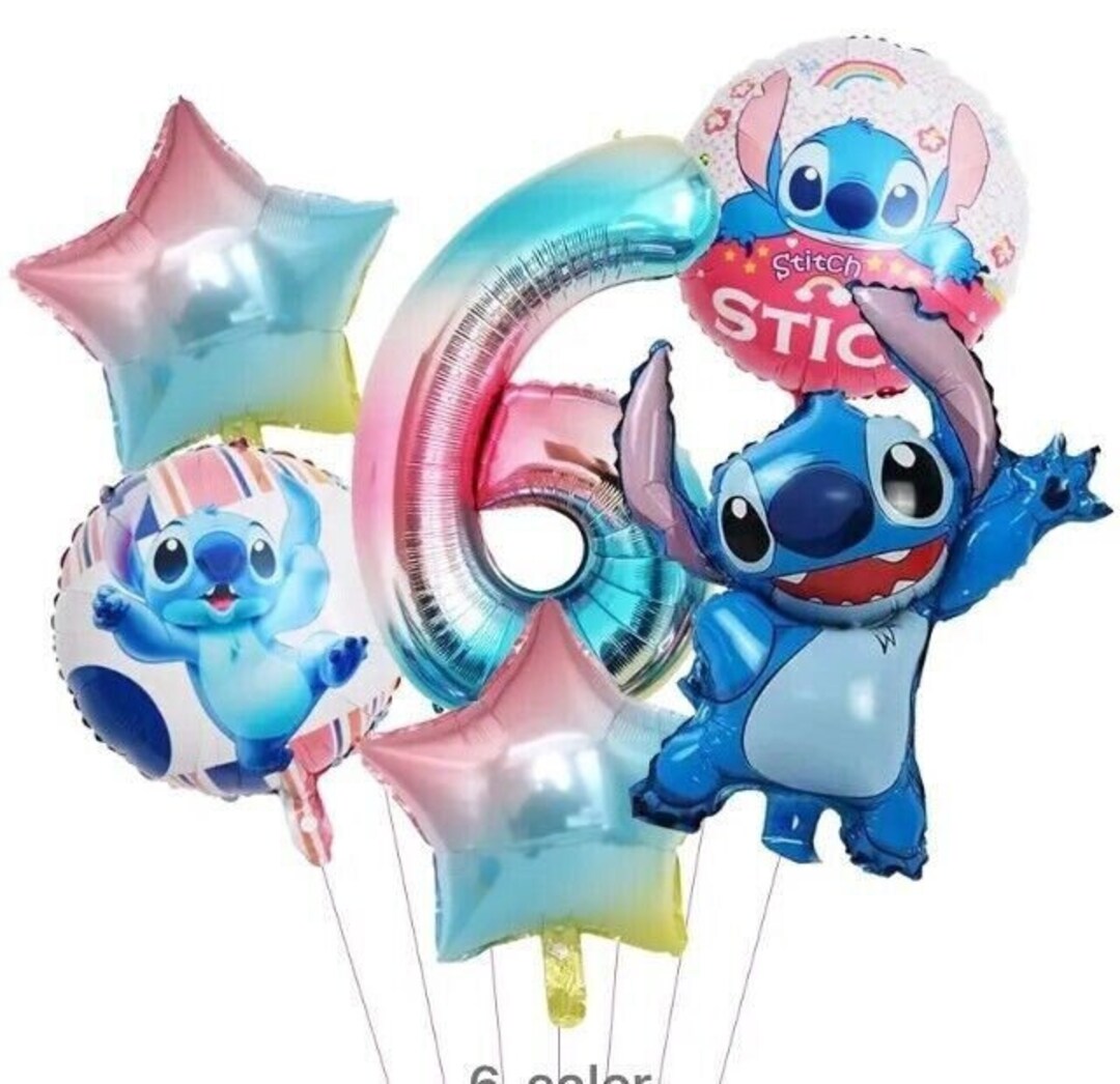 Disney Lilo & Stitch 6 Piece Birthday Party Foil Balloon Set Age 7 Kids ...