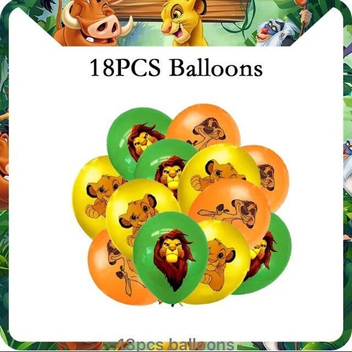 Lion King Simba Birthday Party/baby Shower Latex Balloons X 18 Jungle ...