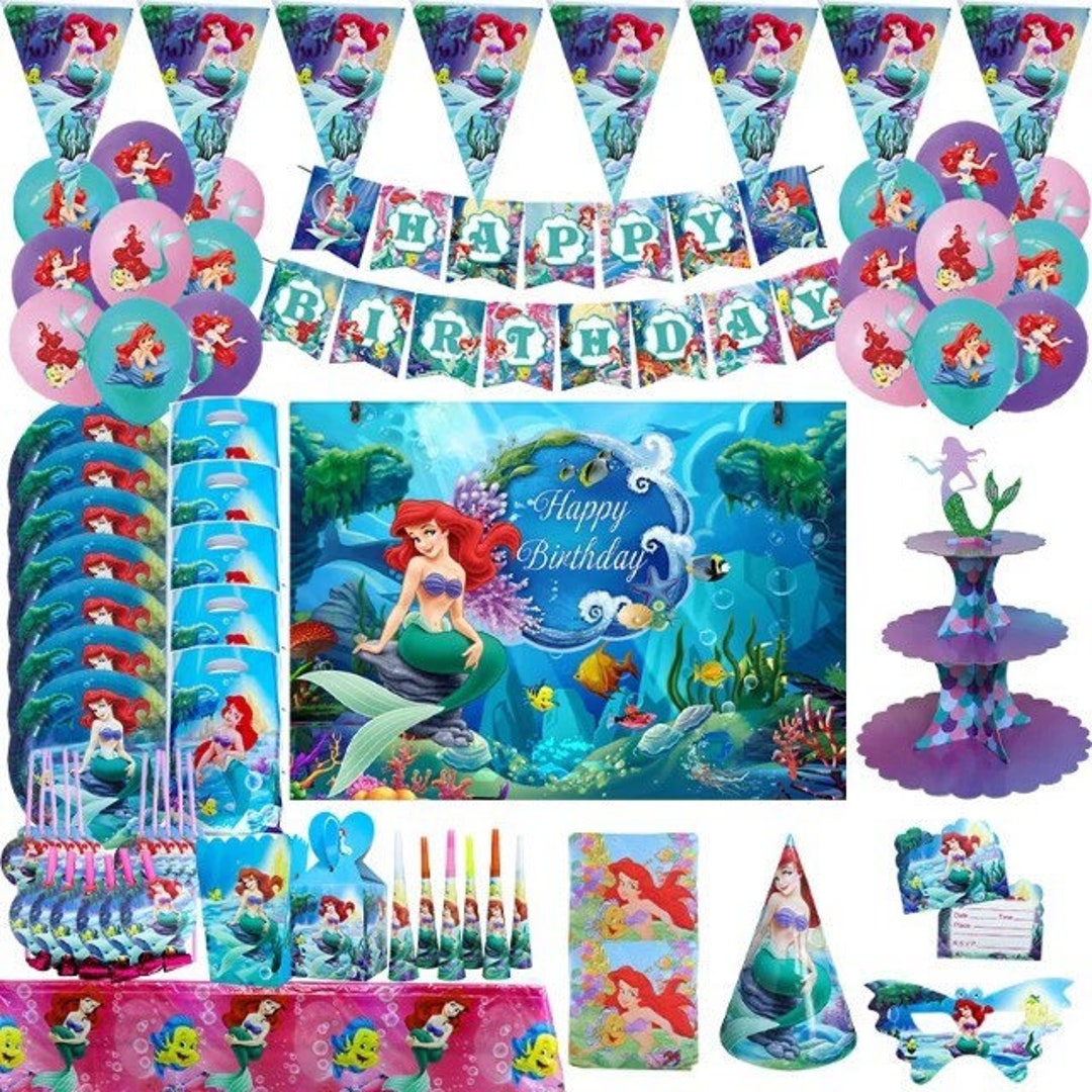 Little Mermaid Ariel Birthday Party Decorations/balloons/banners ...