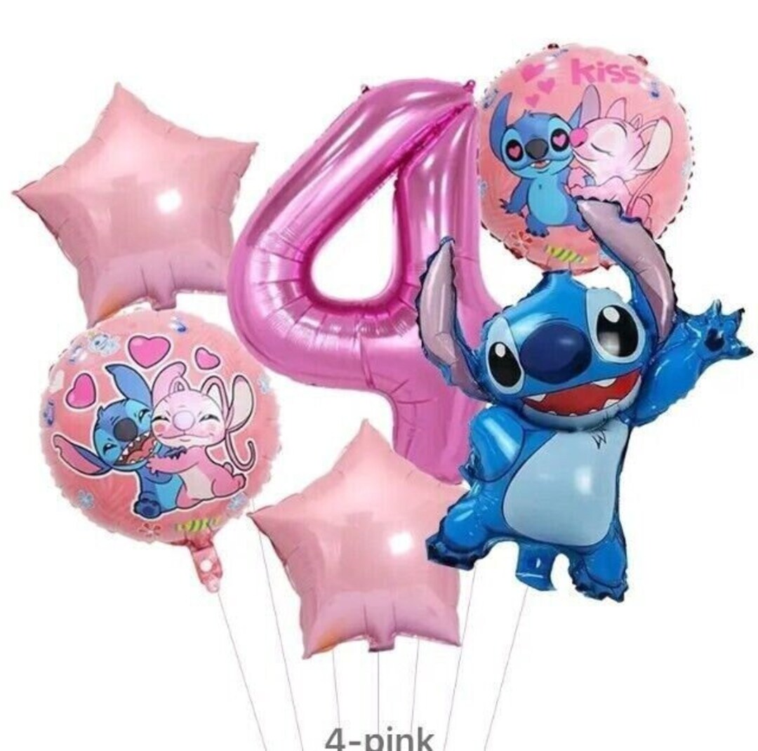 Disney Lilo & Stitch 6 Piece Birthday Party Foil Balloon Set Age 4 Kids ...