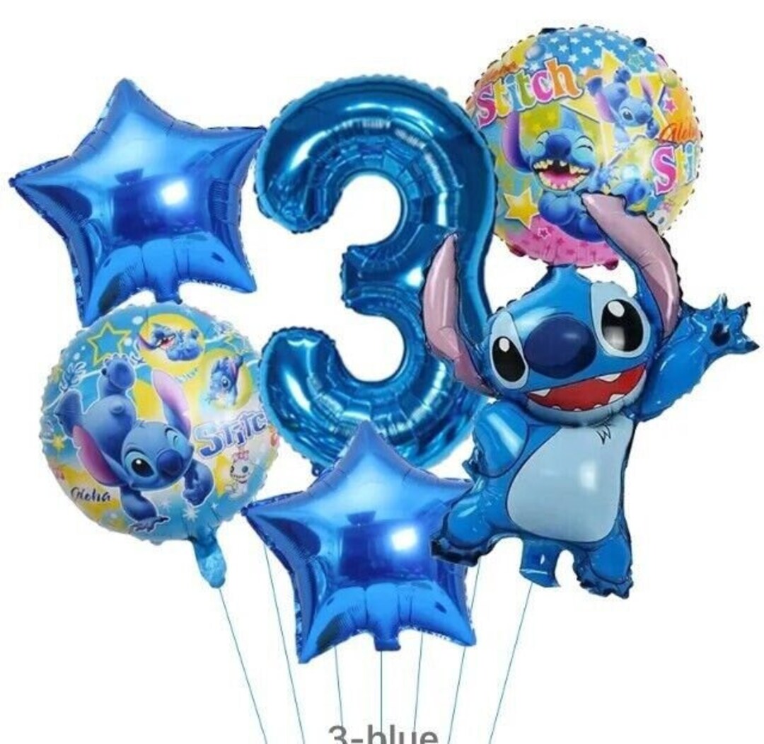 Disney Lilo & Stitch 6 Piece Birthday Party Foil Balloon Set Age 3 Kids ...