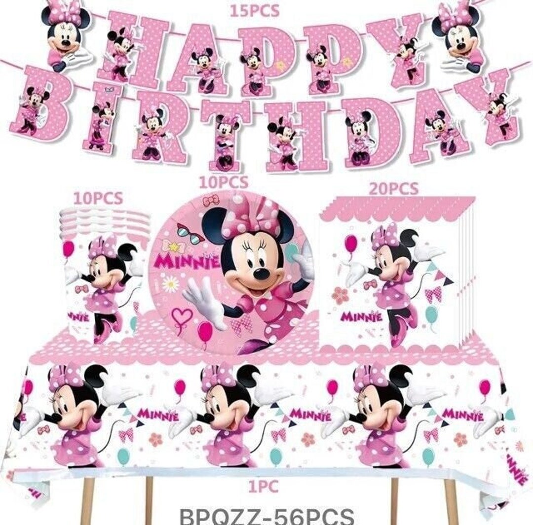 Minnie Mouse 42 Piece Birthday Party Tableware Party Supplies Plates ...