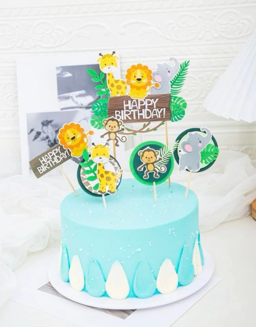Animals Cake Topper 5 Piece Set Animals Birthday Party Decor/sarfari ...
