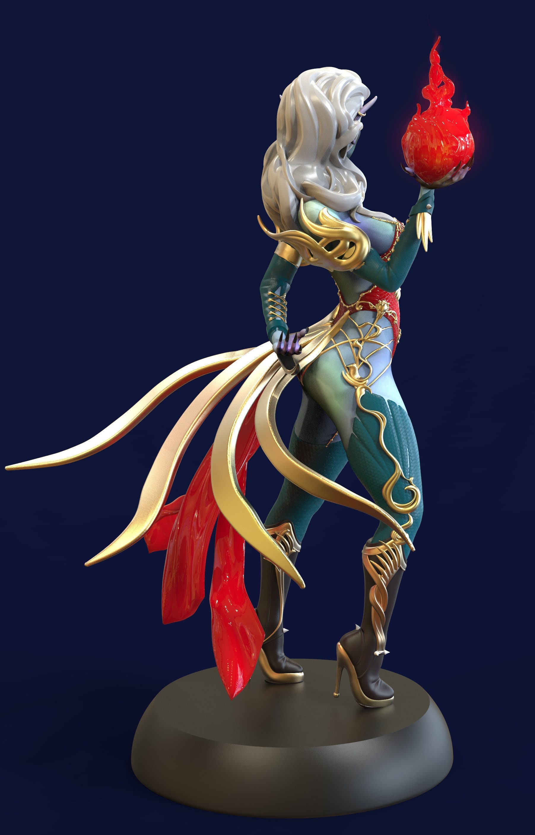 Dark Elf Wizard Pin up SFW Miniature by Holdmyminiature - Etsy