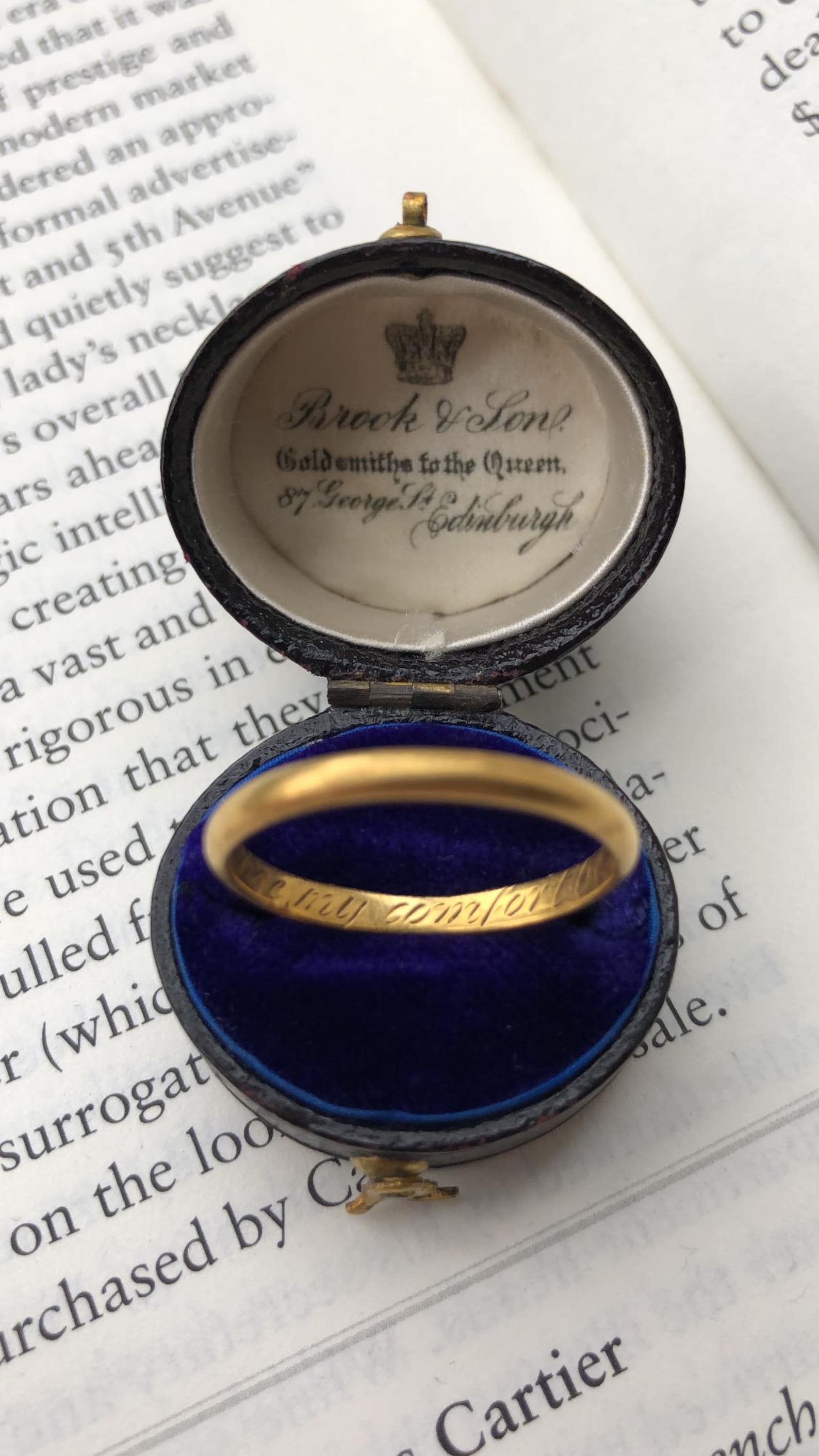 Antique Georgian English 18k Gold Posy/posey/poesy/posie Band/ring, “in ...