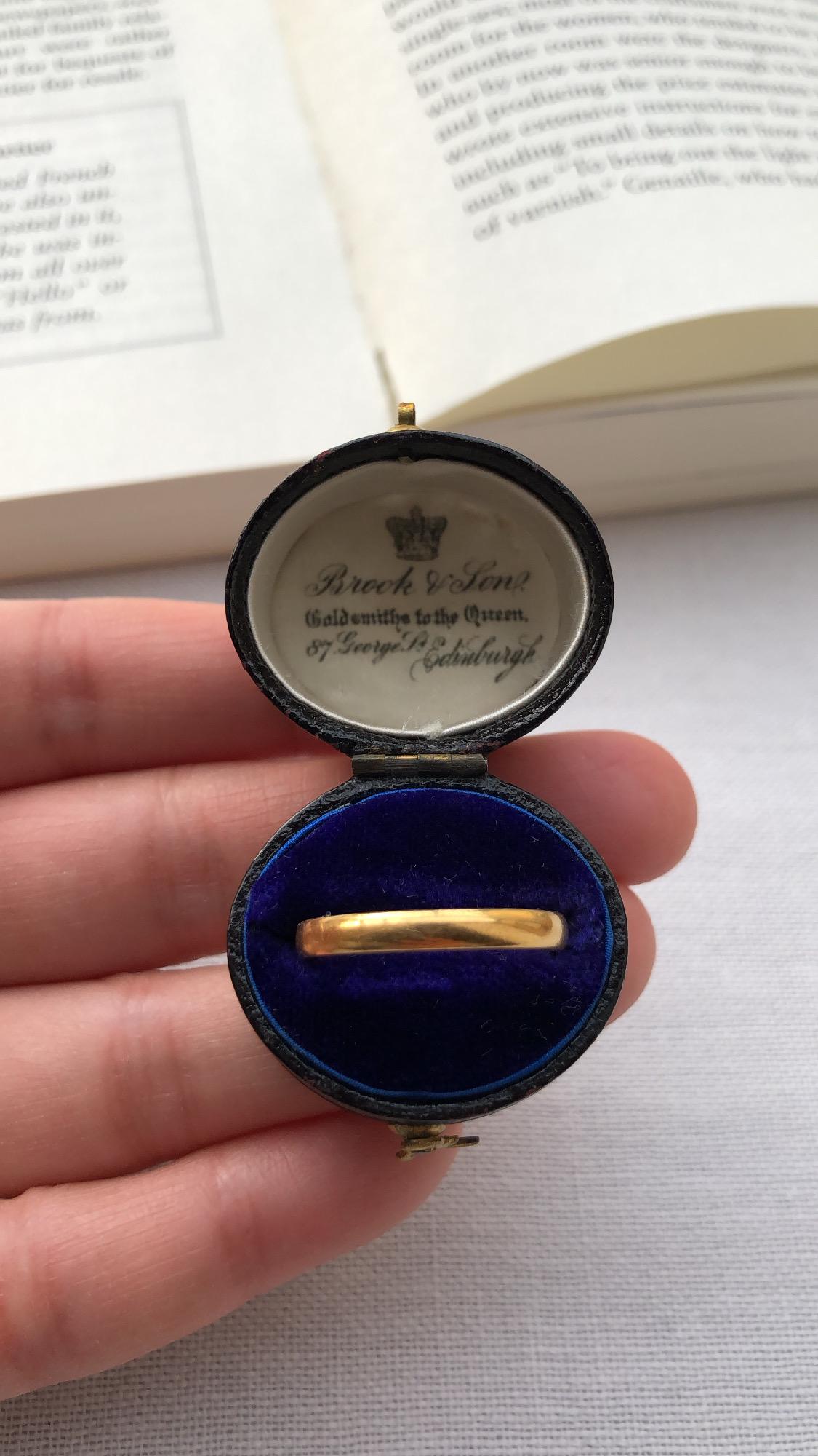 Vintage English 22k/22ct Yellow Gold Posy/posey/poesy/posie Band/ring ...