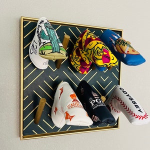 Golf Putter Head Cover Display - Green/gold Chevrons - Etsy
