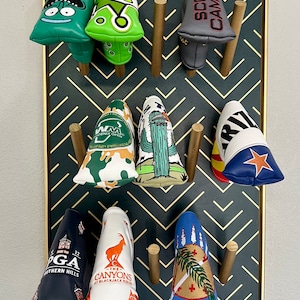 Golf Putter Head Cover Display - Green/gold Chevrons - Etsy