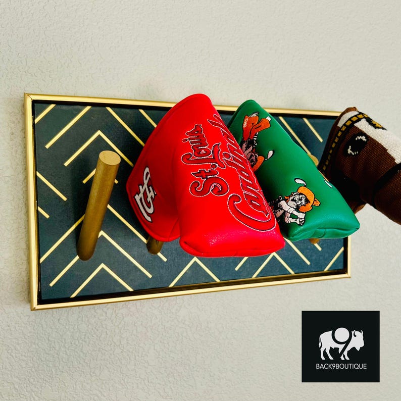 Golf Putter Head Cover Display - Green/gold Chevrons - Etsy