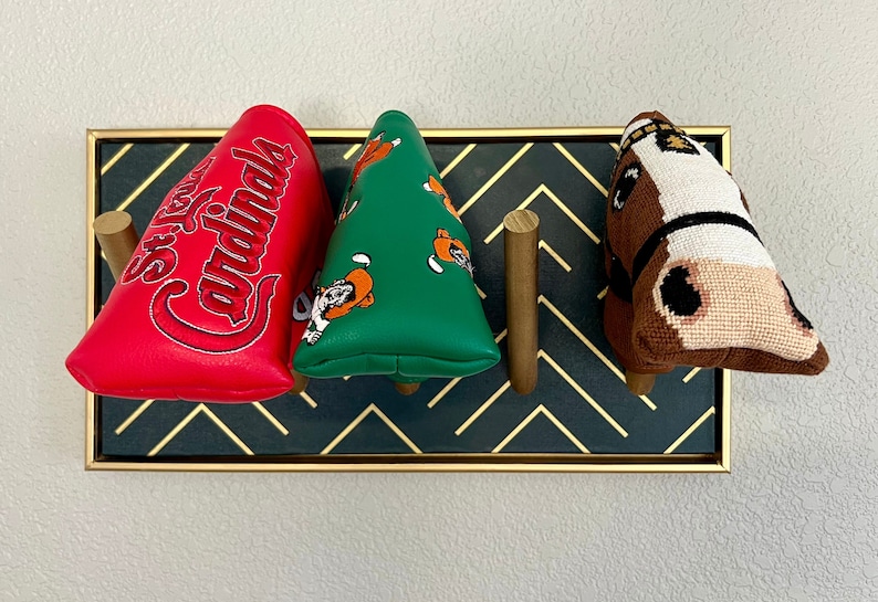 Golf Putter Head Cover Display - Green/gold Chevrons - Etsy