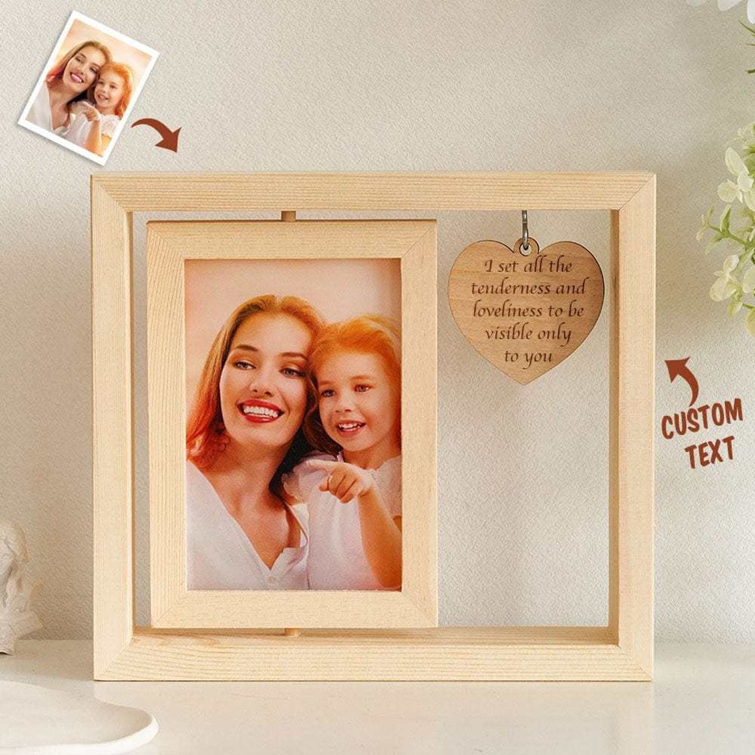 Personalized Photo Rolling Wood Frame Exquisite Tabletop Picture ...