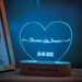Heart Shaped Acrylic Plaque Personalized Name and Date Night Light - Etsy