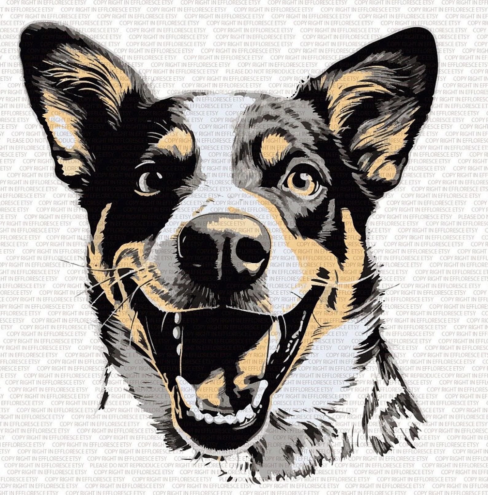 Australian Cattle Dog Art Blue Heeler Svg Blue Heeler Png Australian ...