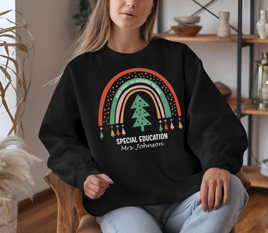 Personalized Special Ed Teacher Christmas Sweatshirt, Custom Xmas ...