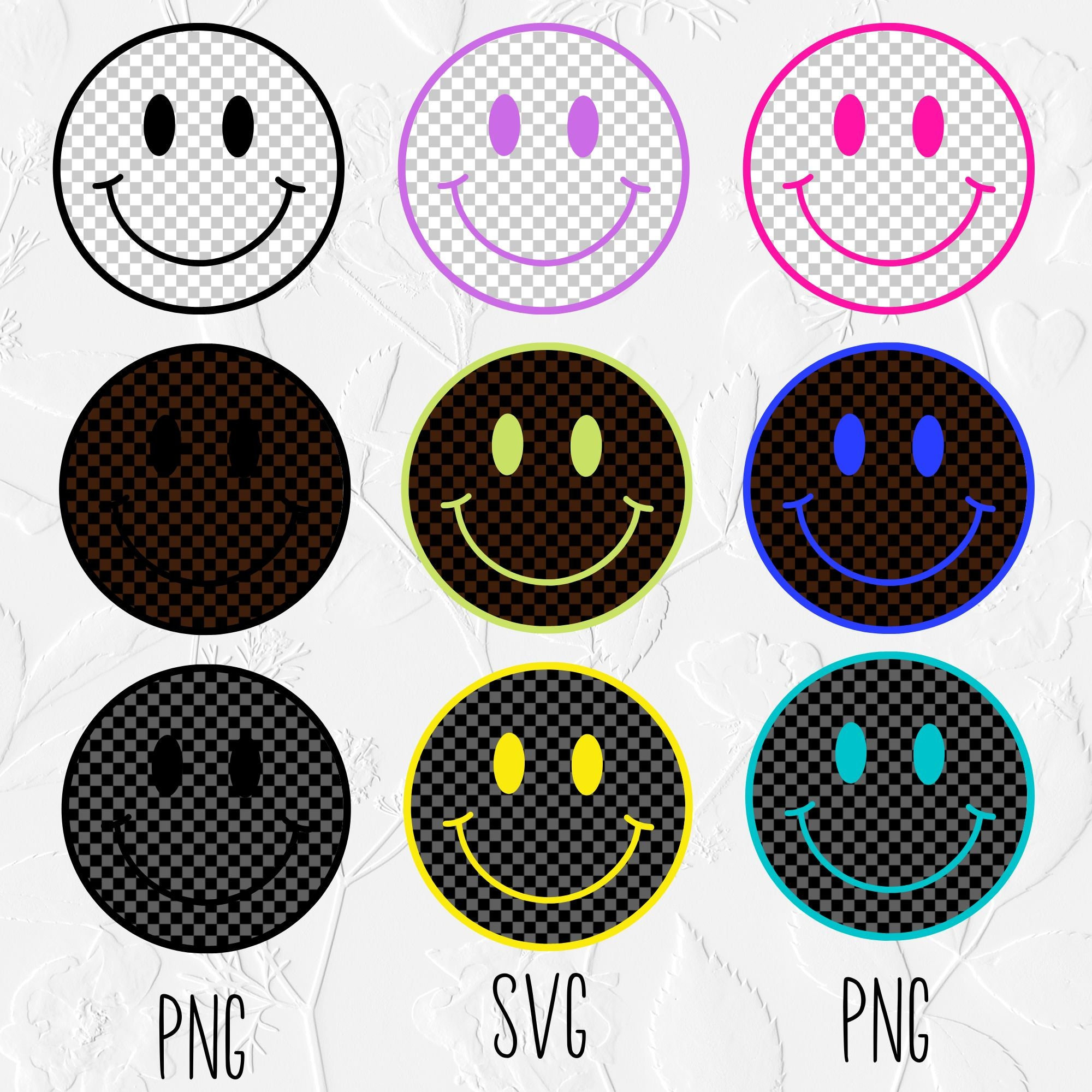 Preppy Smiley Faces PNG SVG, Preppy Smiley Faces PNG Bundle, Smiley ...