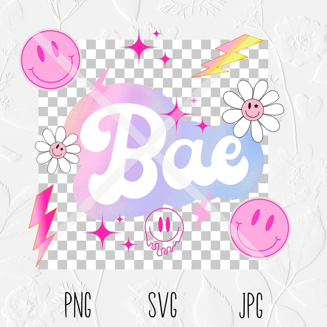 Preppy Bae PNG SVG, Grey Checkers Preppy Background With Smiley Faces ...