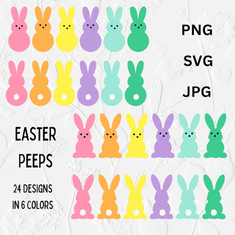 Easter Peeps SVG PNG, Easter Bunny Svg, Easter Bundle Svg, Peeps Svg ...
