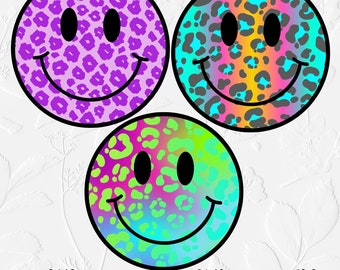 Neon Smiley Face Png - Etsy