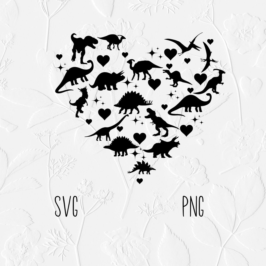 Dinosaurs Heart SVG PNG, Dinosaur Valentine Svg Png, Kids Valentine Svg ...