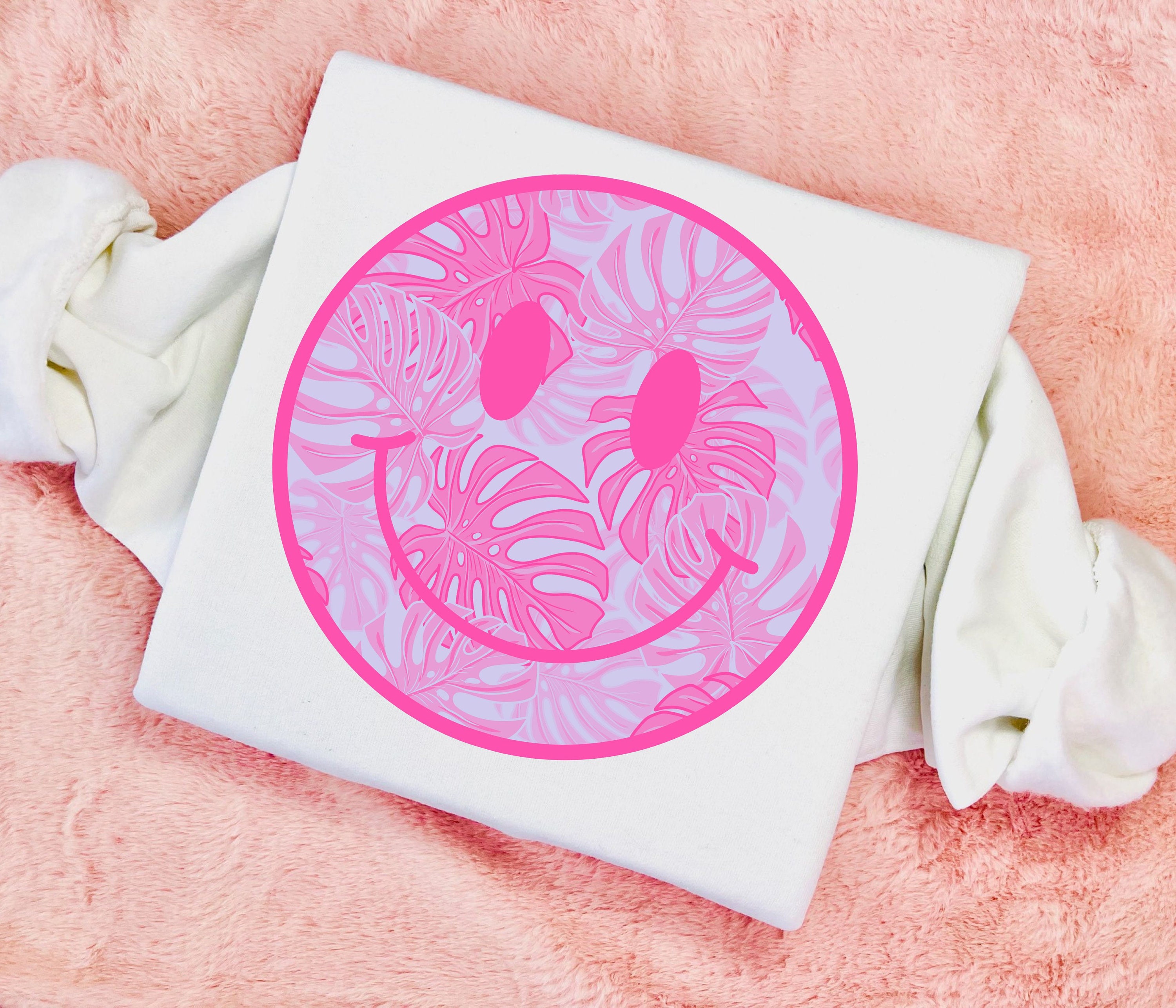 Preppy Smiley Face PNG, SVG, JPG, Pink Preppy Face Png, Preppy Tshirt ...