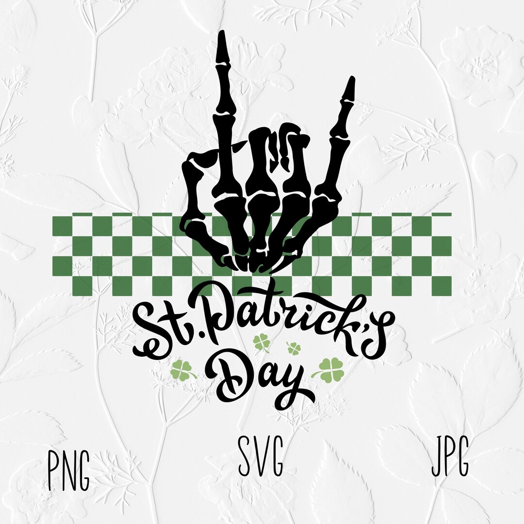 Retro St Patrick's Day PNG SVG, Skeleton St Patrick's Day, Four Leaves ...