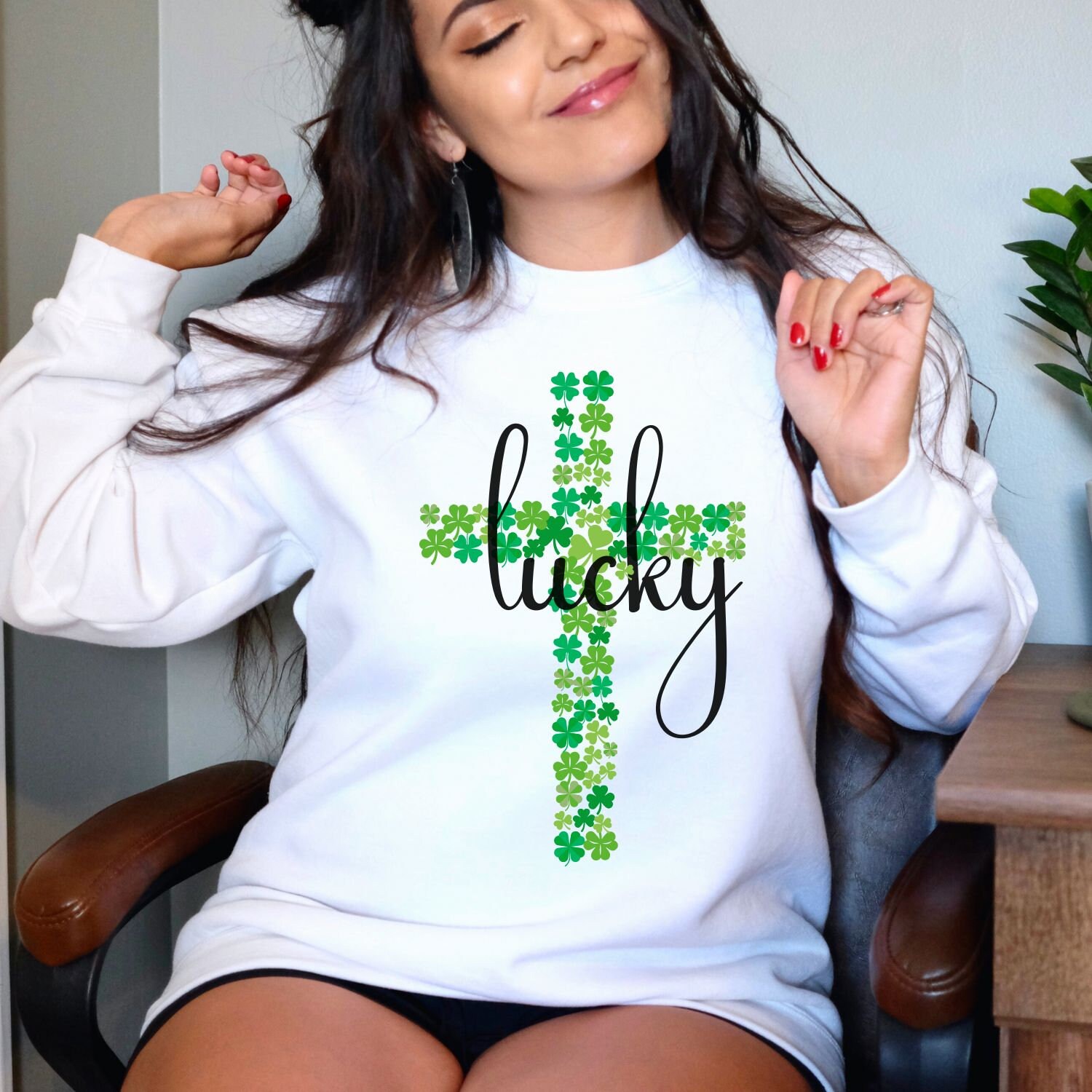 Lucky Clover Cross SVG PNG, St.patrick Png, Clover Svg, Cross Svg ...