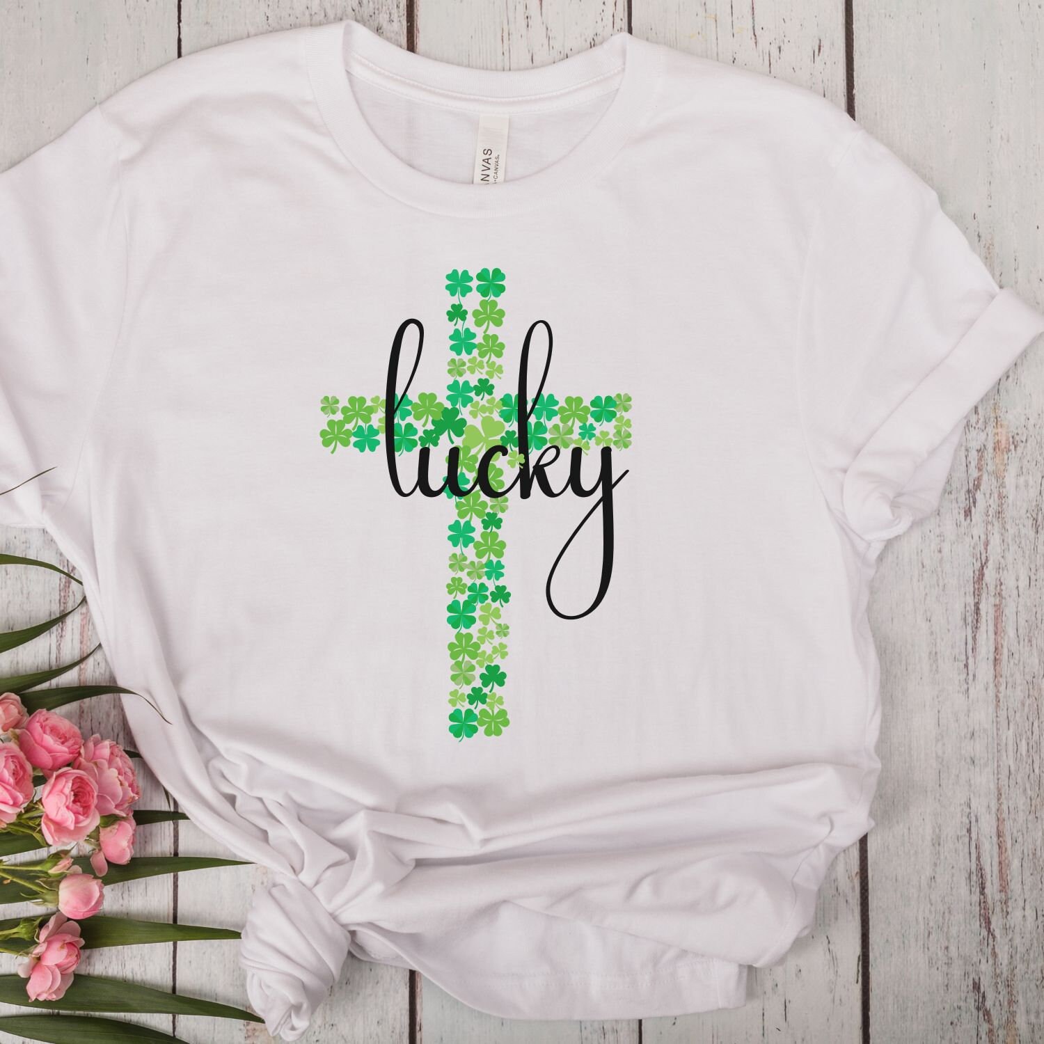 Lucky Clover Cross SVG PNG, St.patrick Png, Clover Svg, Cross Svg ...