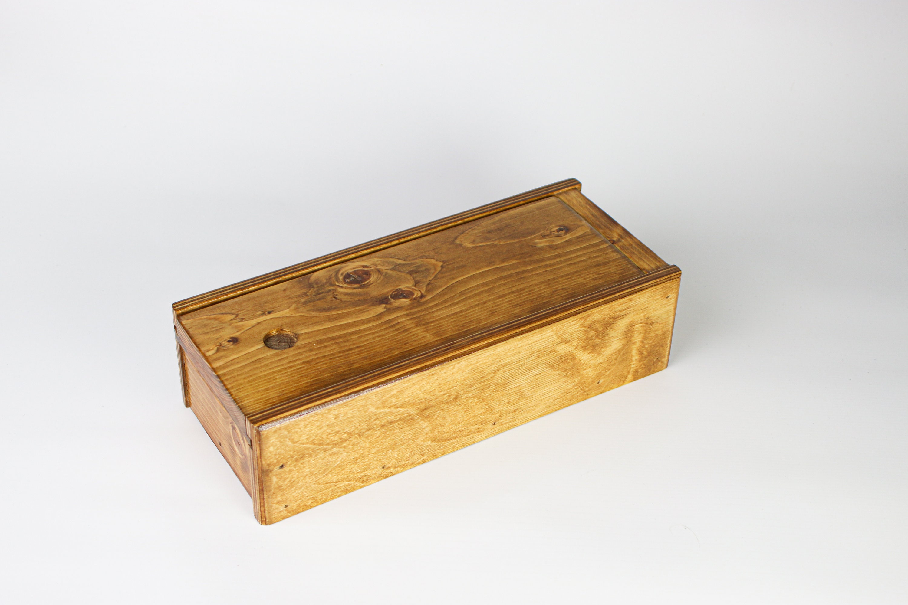 Personalized, Desktop, Sliding Top Storage Box. It is 12 X 5 X 4. It's ...