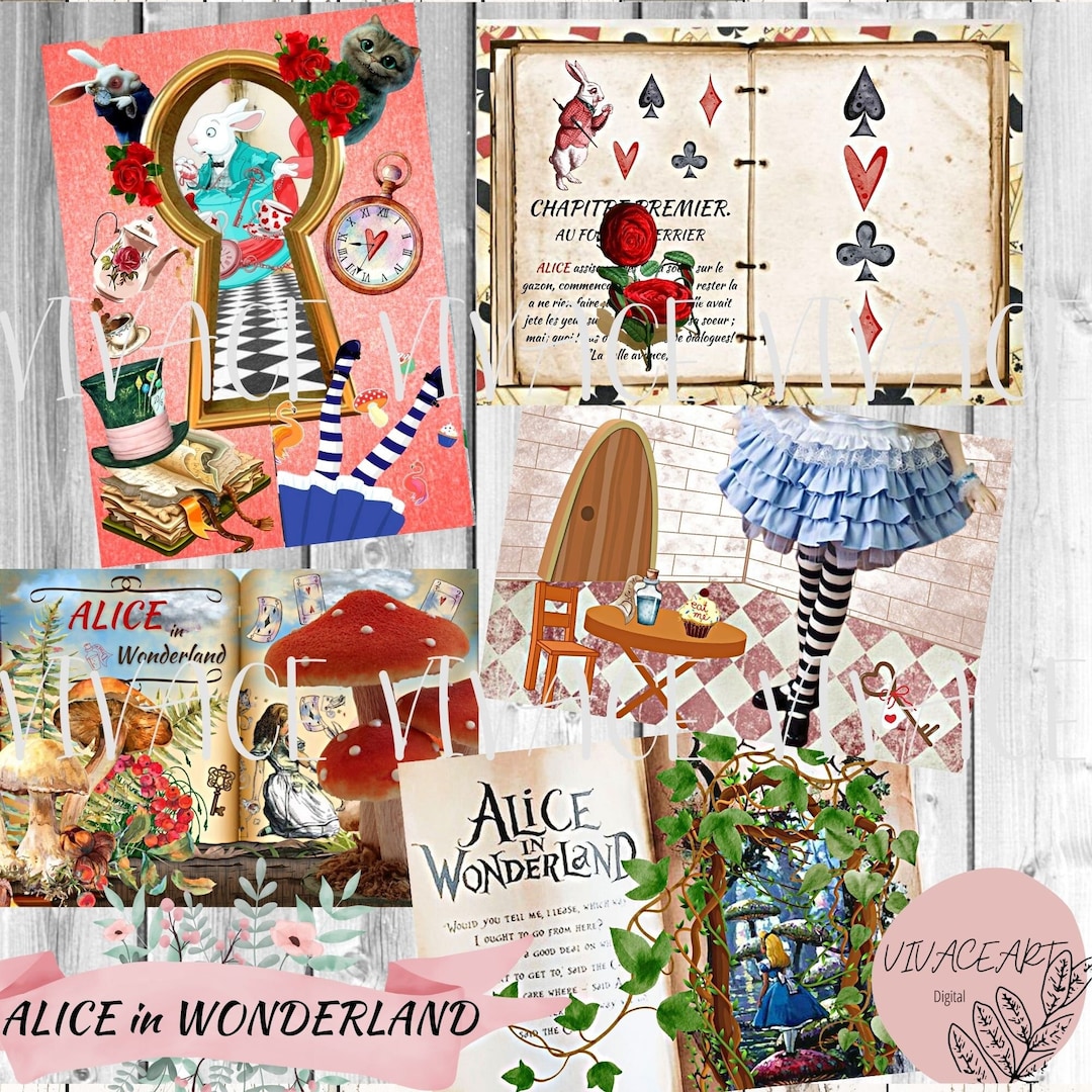 Alice in Wonderland, Journal Page, Junk Journal, Ephemera, Collage ...
