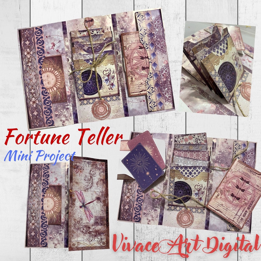 Fortune Teller Mini Project, Booklet Craft Kit, Folio Kit, Junk Journal ...