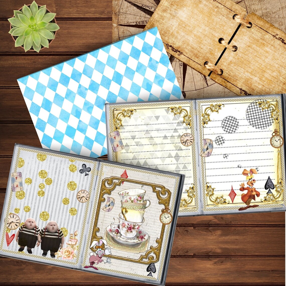 Alice in Wonderland Junk Journal Pages, Junk Journal Kit, Vintage ...