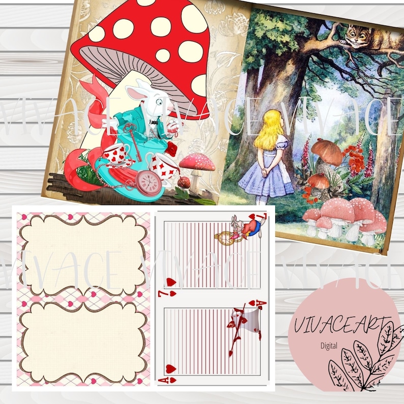 Alice in Wonderland Journal Pages: Printable Ephemera (digital Download ...