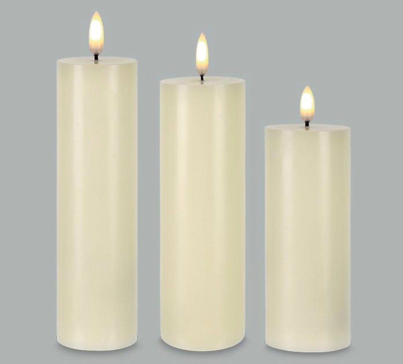 LED Candle Real Wax Battery Powered Candle 3 PC Set 3D Flame Candle ...