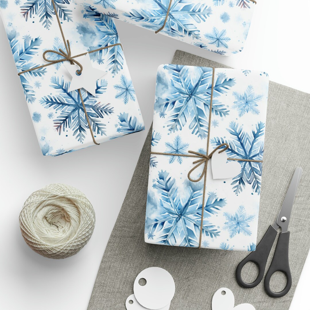 Christmas Gift Wrapping Paper Snowflake Holiday Wrapping Paper ...