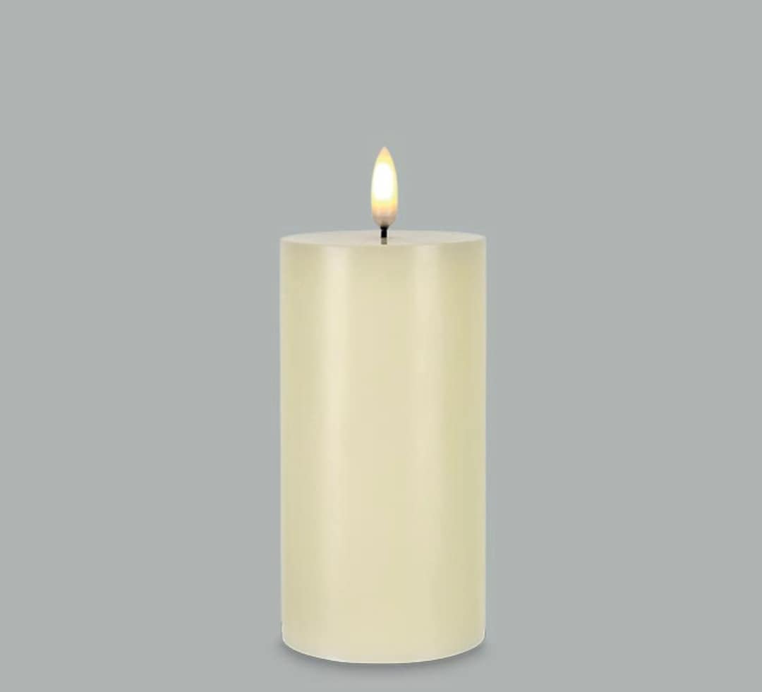6 Inch LED Candle Real Wax Battery Powered Candle 3D Flame Candle ...