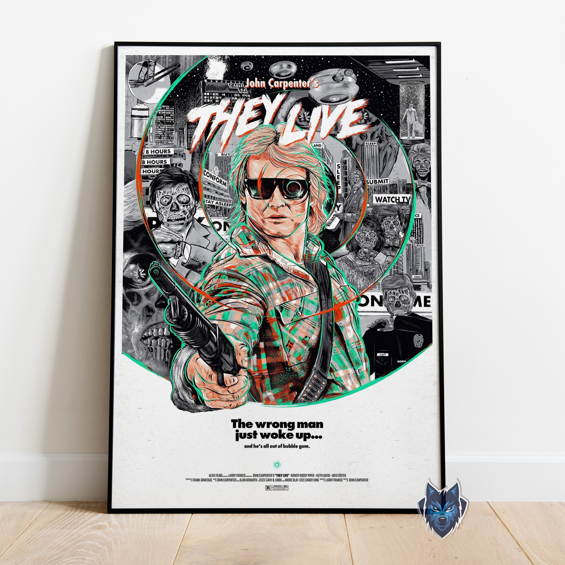 They Live Poster, Roddy Piper Wall Art, Rolled Canvas Print, Movie ...