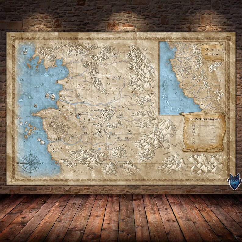 The Witcher World Map Continent Poster Northern Kingdoms - Etsy UK