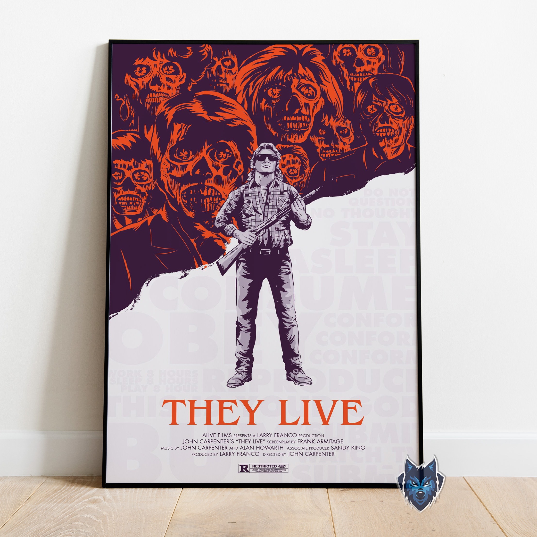 They Live Poster, Roddy Piper Wall Art, Rolled Canvas Print, Movie ...