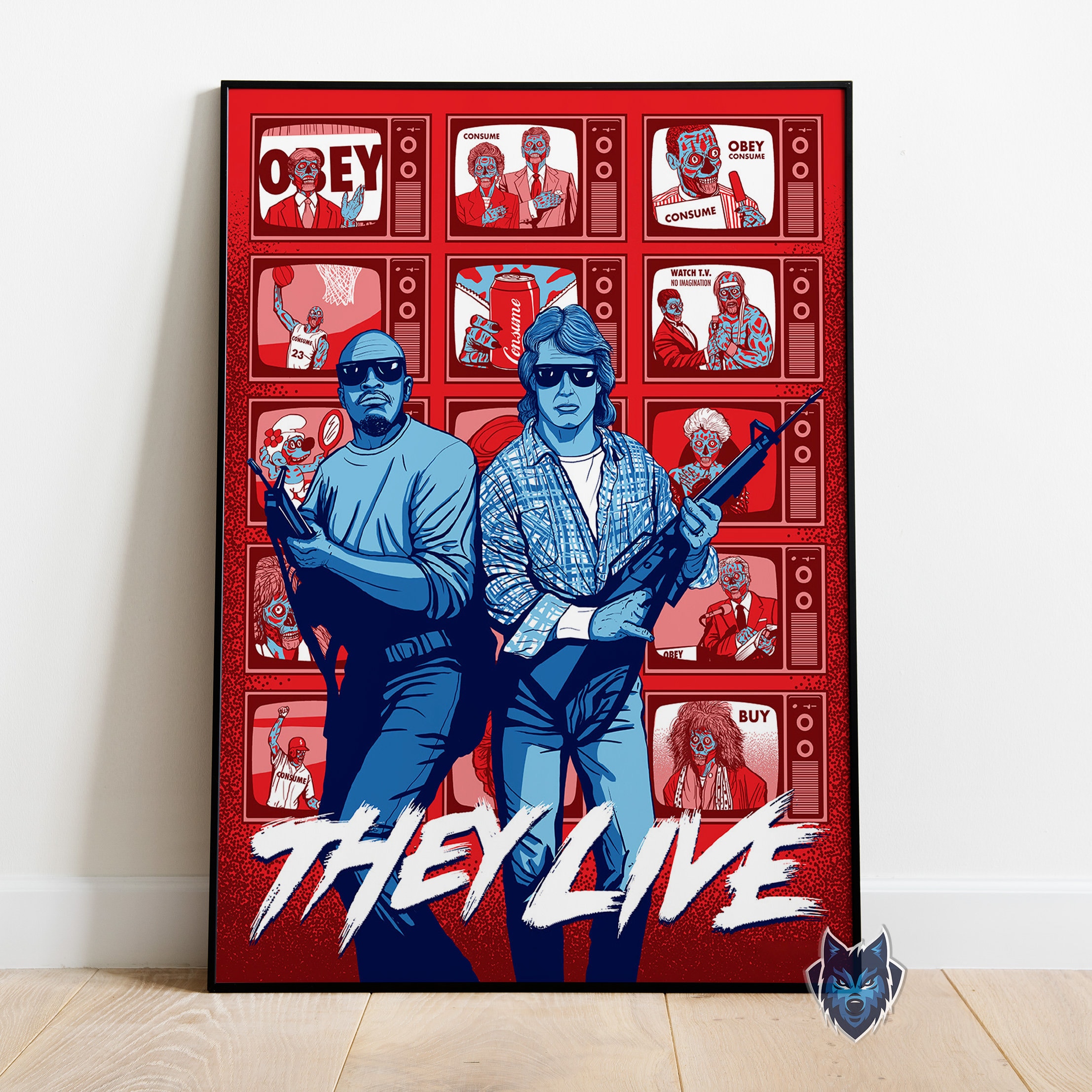 They Live Poster, Roddy Piper Wall Art, Rolled Canvas Print, Movie ...