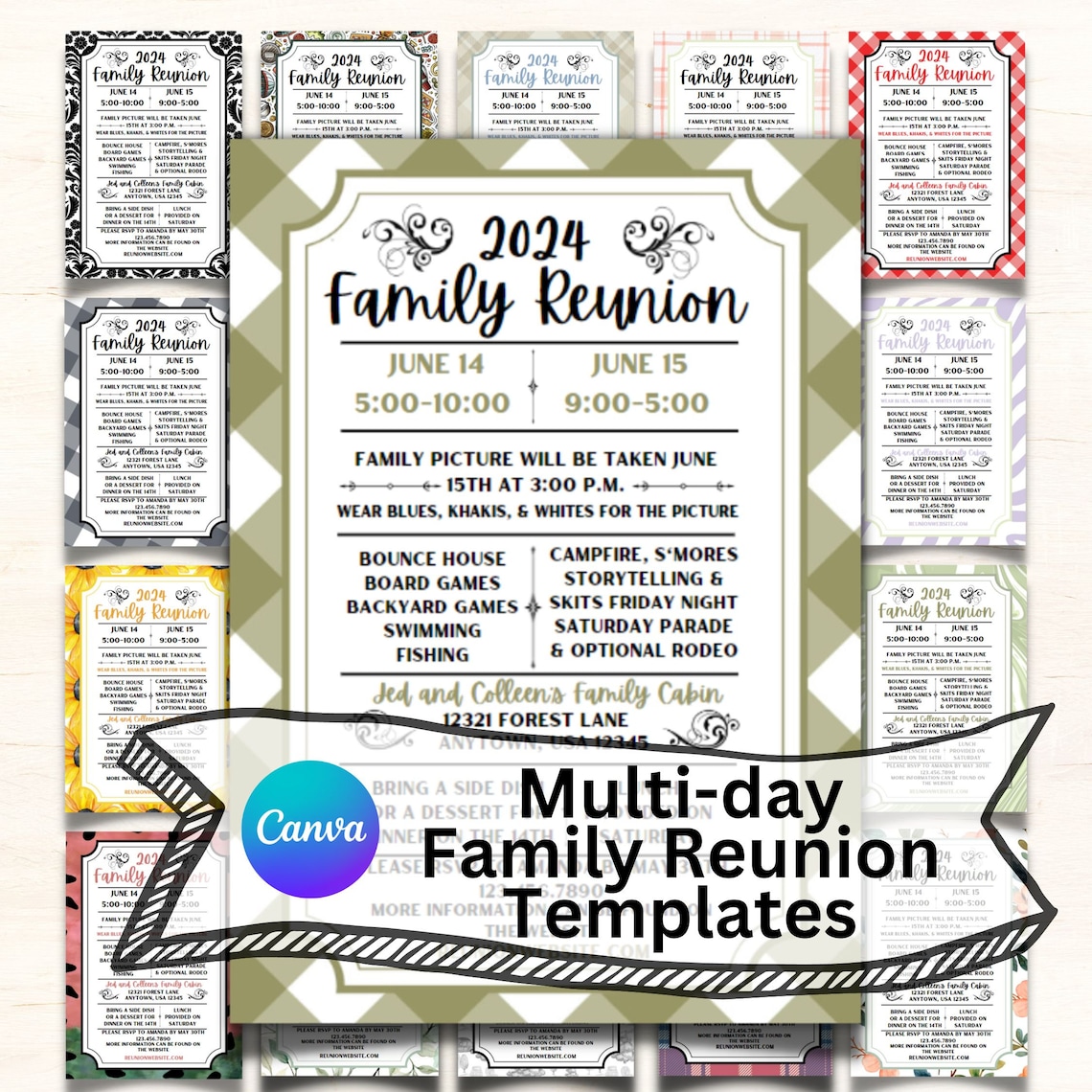 Family Reunion Invitation Multi-day Family Reunion Customize Your ...