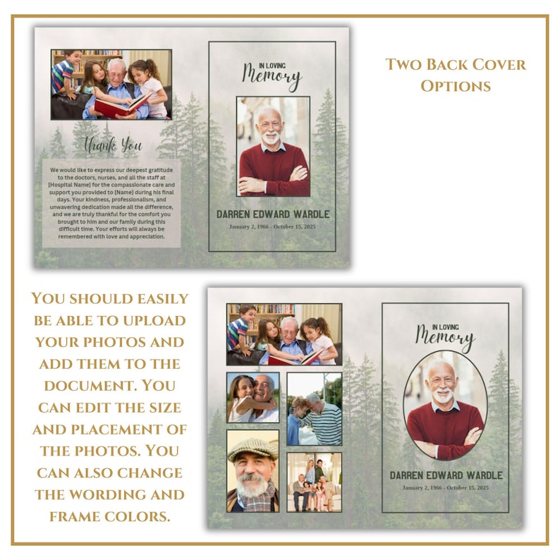 LDS Funeral Program Template, Trees Celebration of Life Program ...