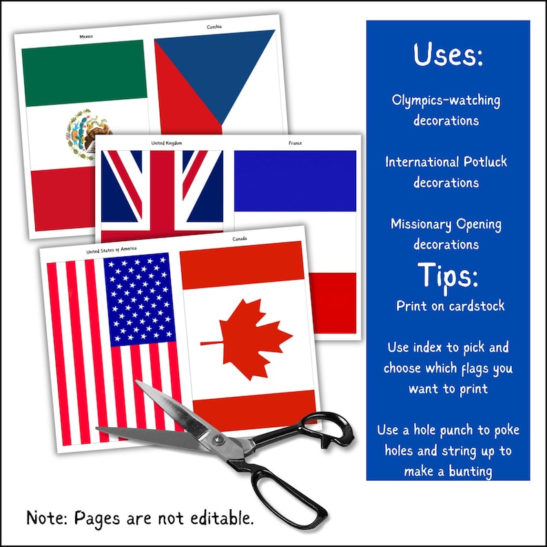 World Flags Banner, Printable Garland, International Bunting, Olympics ...