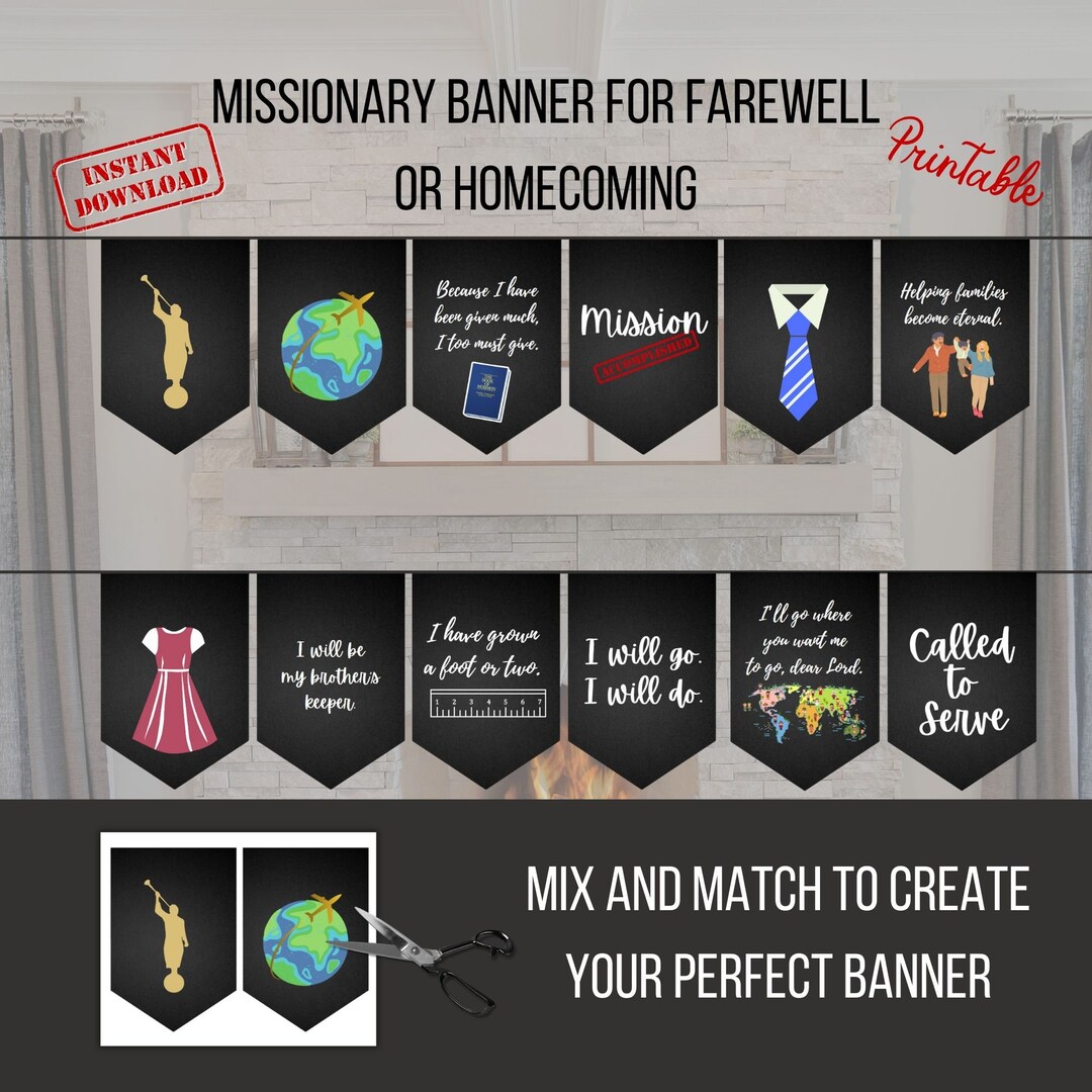 Mission Call Banner, Missionary Farewell, Mission Homecoming Party ...