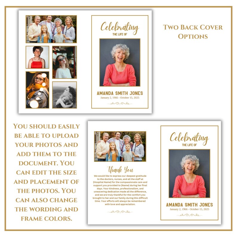 LDS Funeral Program Template, Minimalist Celebration of Life Program ...