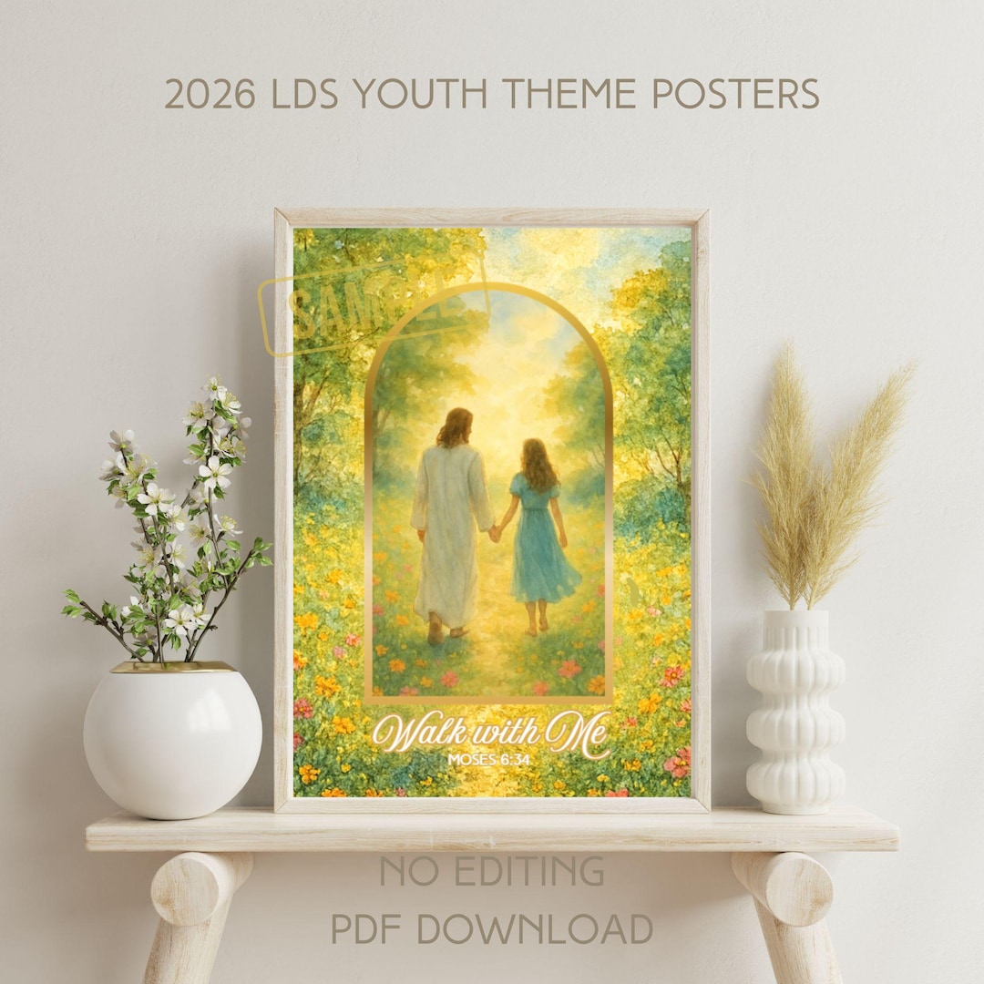2026 LDS Youth Theme Printable Posters | "walk With Me" | Young Women ...